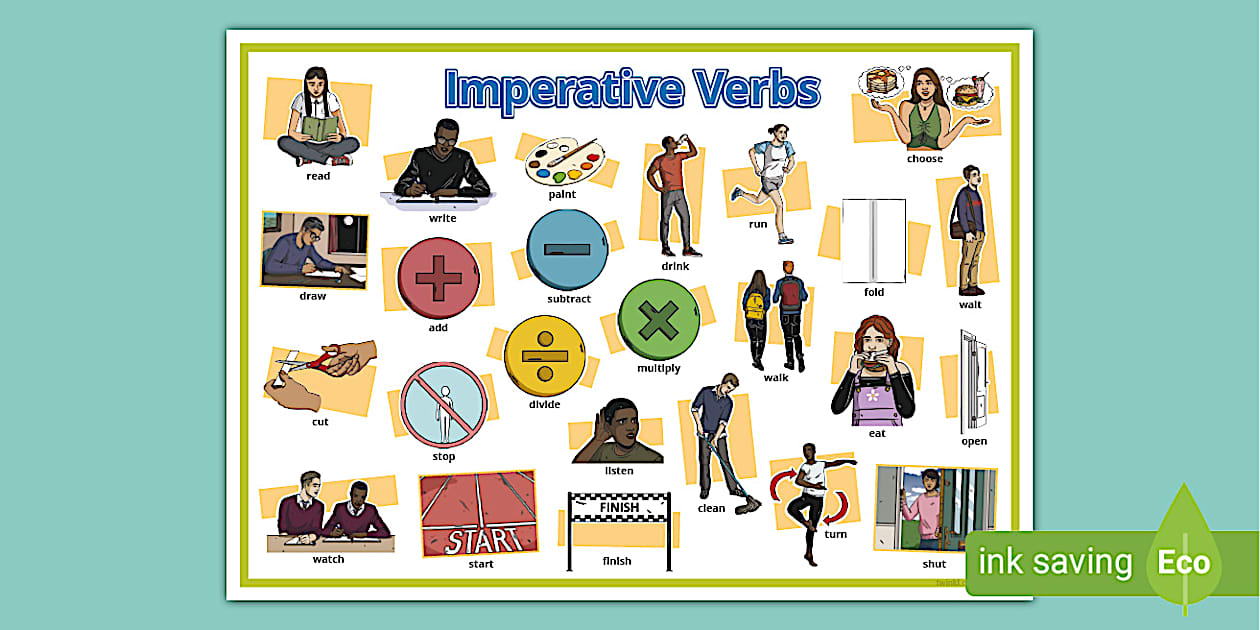 Older Learners: Imperative Verbs Word Mat - Twinkl