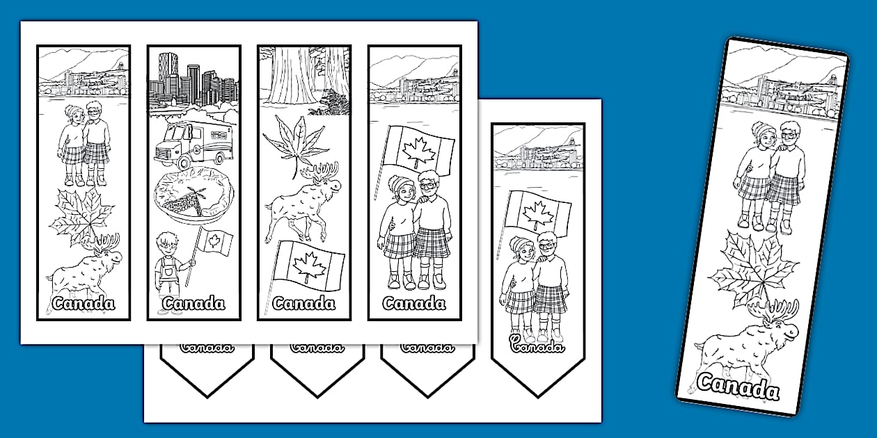 Marque-pages à colorier : Canada (Teacher-Made) - Twinkl