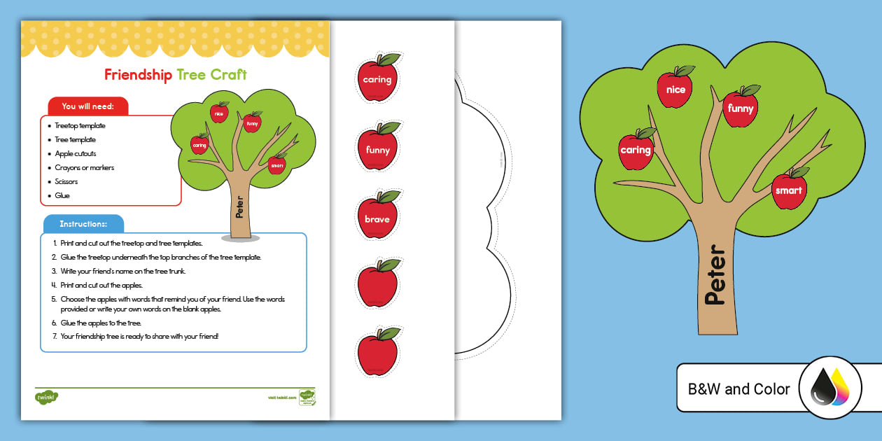 Friendship Tree Craft (teacher made) - Twinkl
