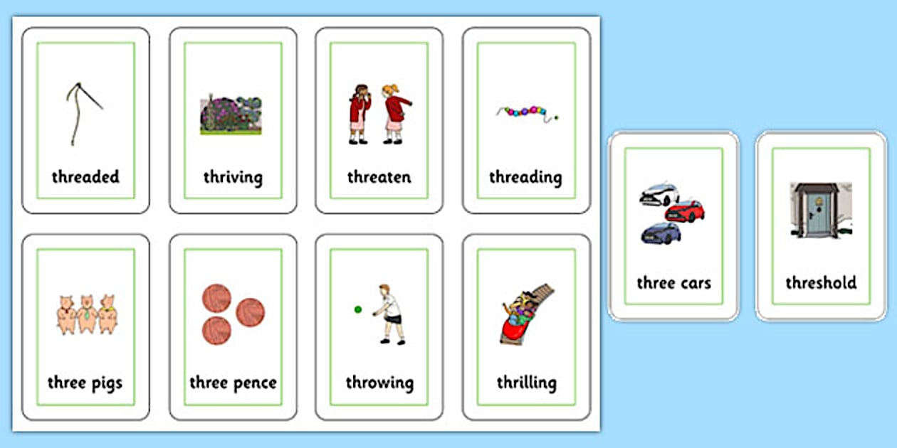 Cursive Two Syllable THR Flash Cards (teacher made) - Twinkl