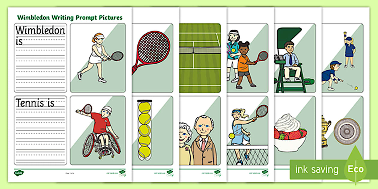 KS1 Wimbledon Simple Sentence Writing Prompt Pictures Activity