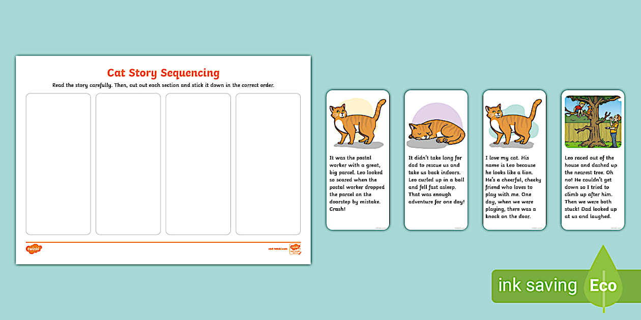 Cat Story Sequencing Strips (teacher made) - Twinkl
