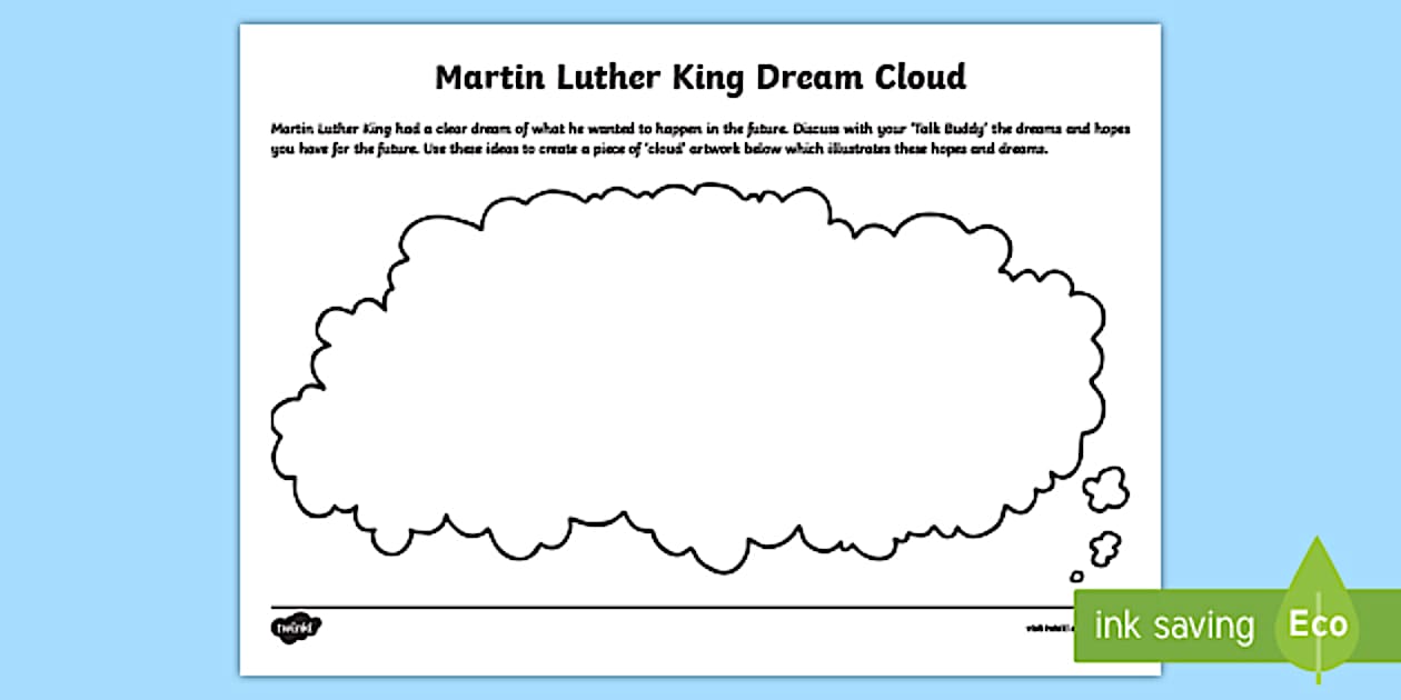 Martin Luther King Dream Cloud Worksheet / Worksheet
