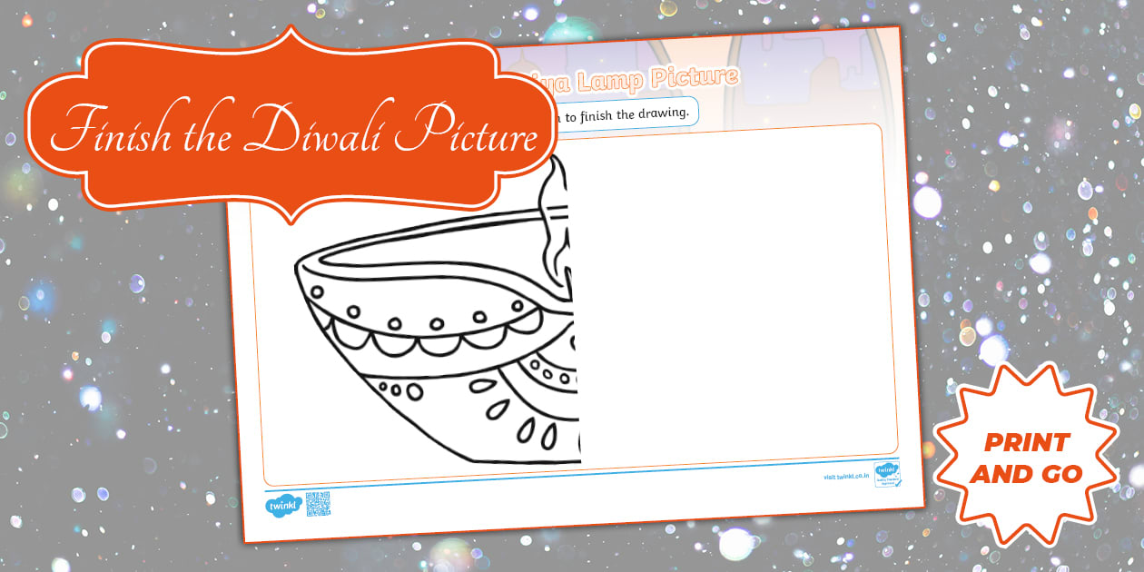 Finish the Diwali Picture Worksheet