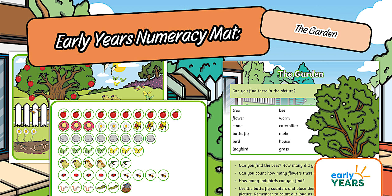 Early Years Numeracy Mat: The Garden