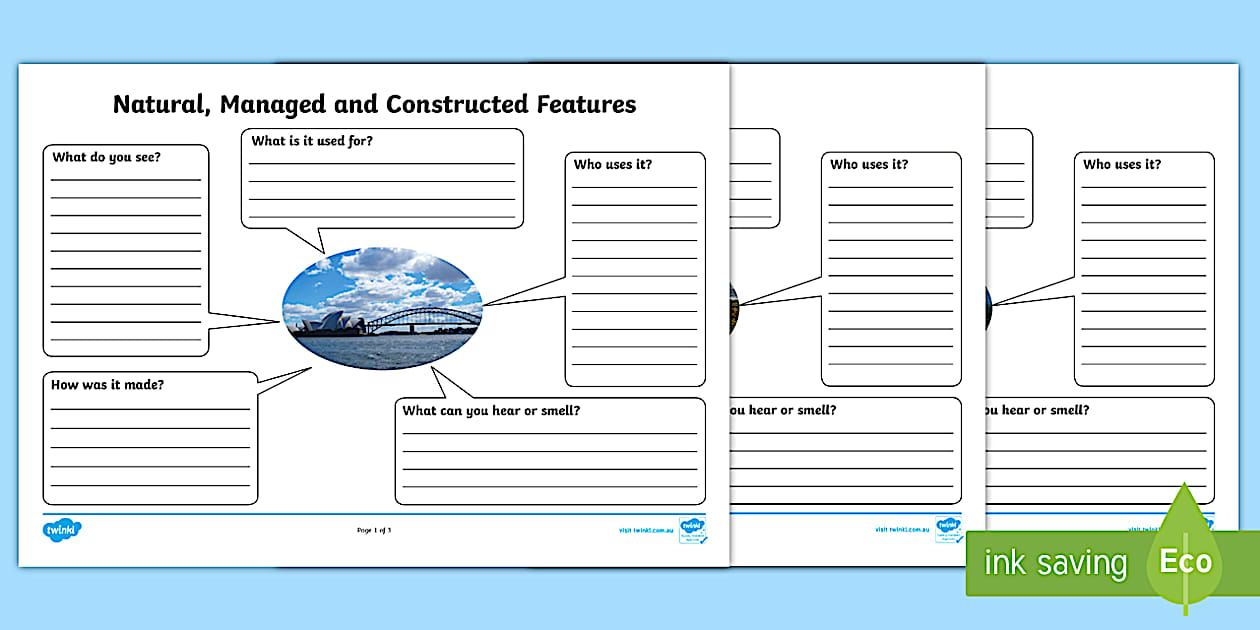 NSW Natural, Managed and Constructed Features Photo Research Worksheet