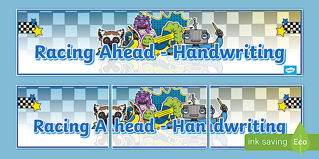 KS2 Racing Ahead - Handwriting Intervention Display Banner