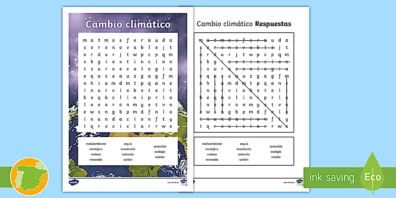 Sopa de letras: El cambio climático (teacher made) - Twinkl