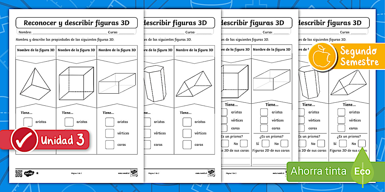 Guía de Trabajo: Reconocer y describir figuras 3D