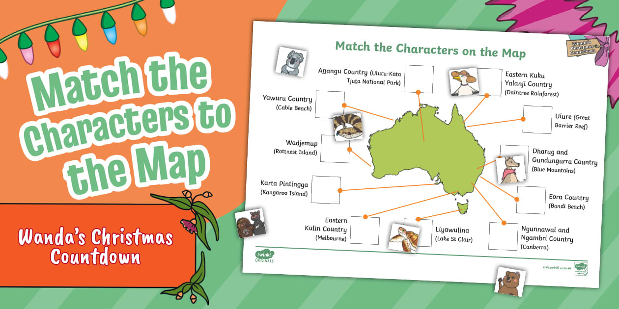 Wanda's Christmas - Match the Characters to the Map Activity