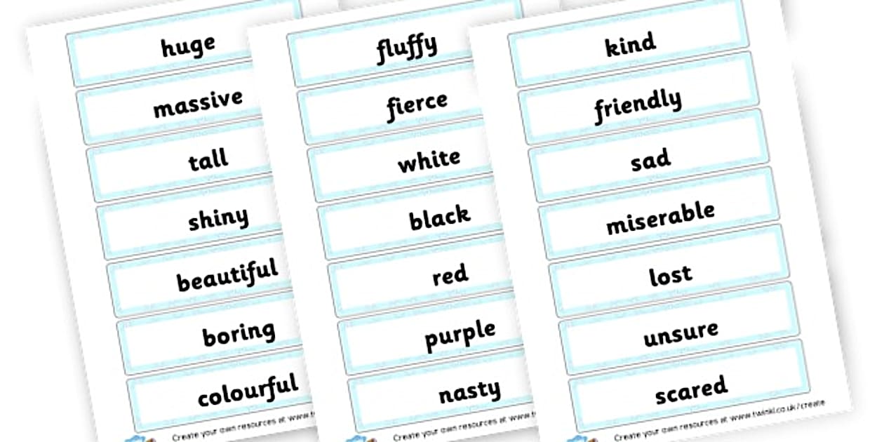 Character Adjectives Cards | Character Adjectives PDF