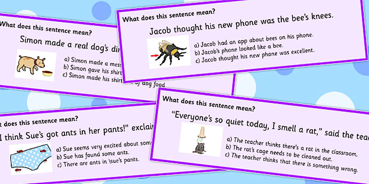 Animal Idioms Sentences Multiple Choice