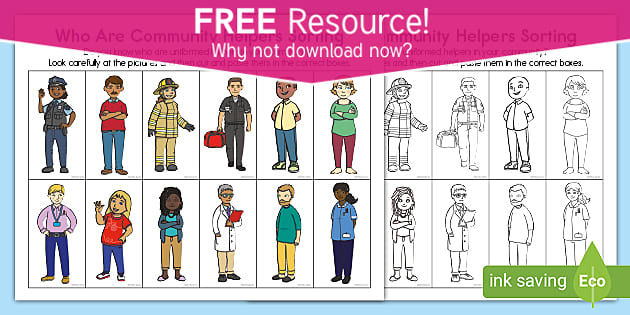 FREE! - Who Are Community Helpers Sorting Activity - Twinkl