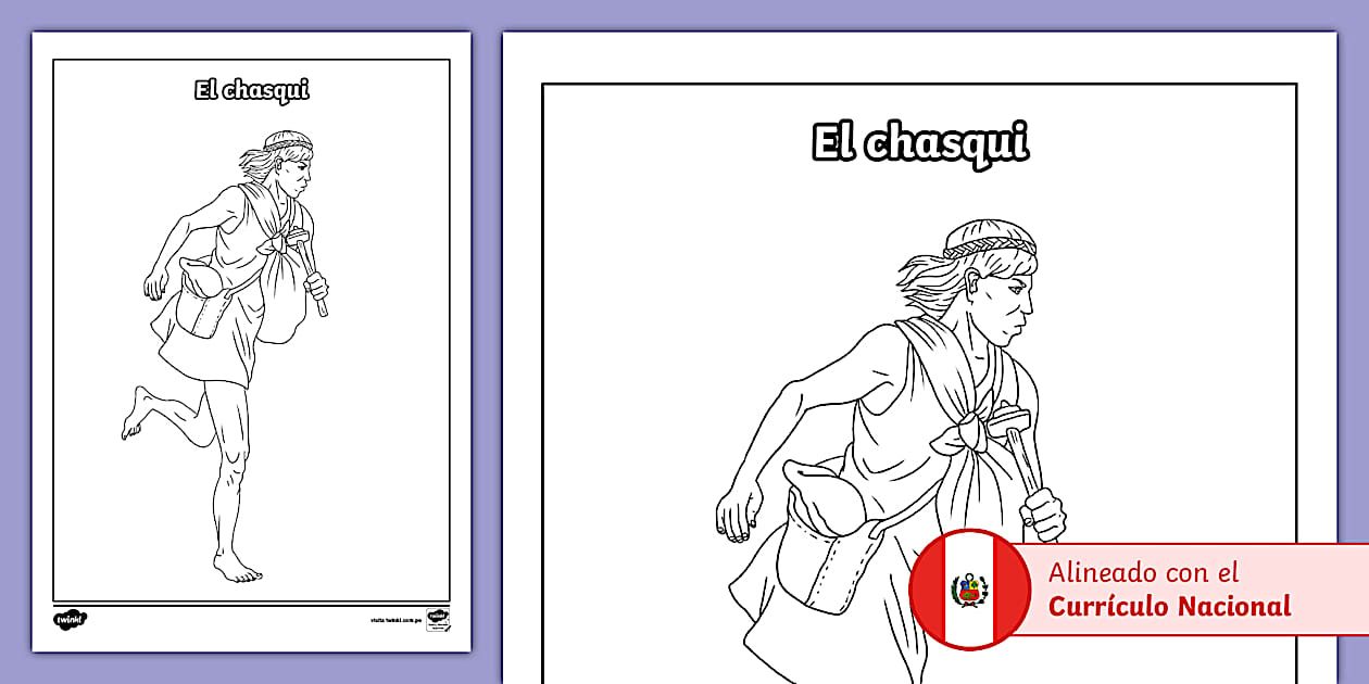 Hoja para colorear: Chasqui (teacher made) - Twinkl
