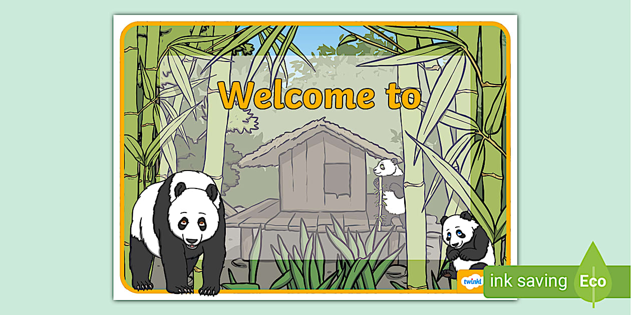 👉 Panda Themed Editable Welcome Poster - (teacher made)