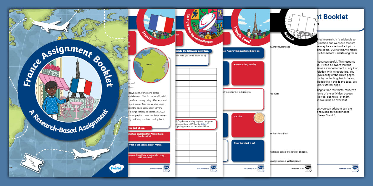 Years 3 and 4 France Assignment (teacher made) - Twinkl
