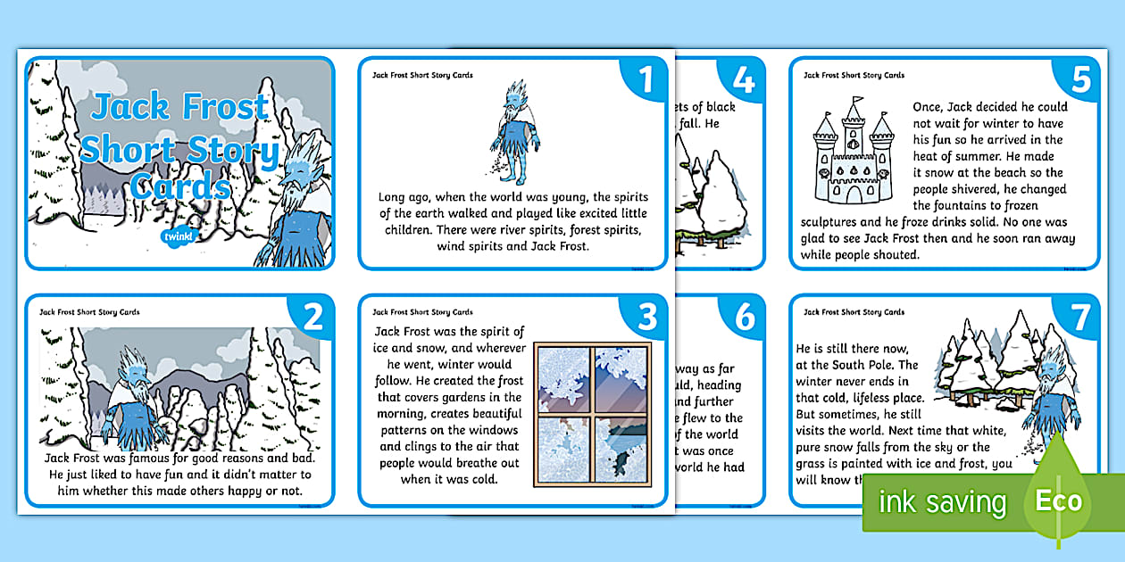 KS1 Jack Frost Short Story Cards - Twinkl