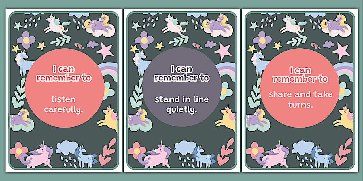 Unicorn-Themed Good Manners Display Posters (Teacher-Made)