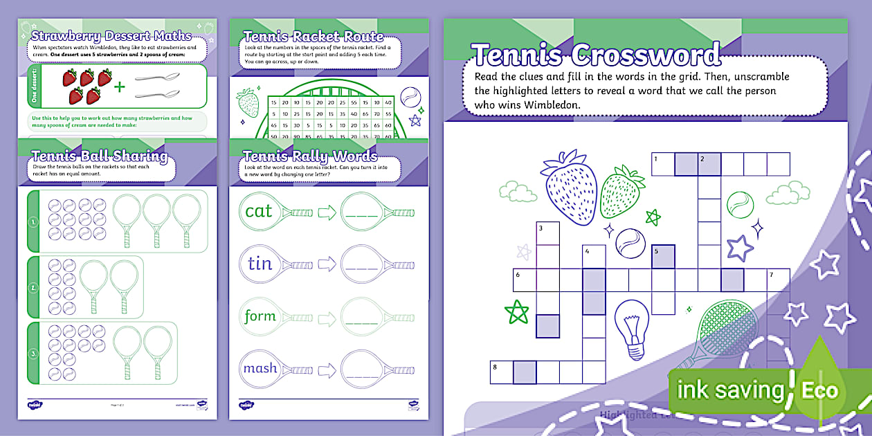 👉 Wimbledon Activity Pack (Ages 5 - 7) (teacher made)
