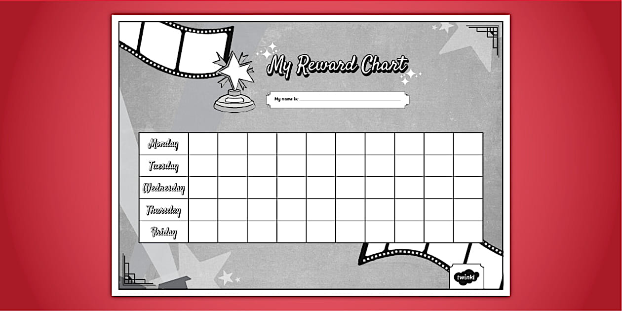 Old Hollywood Themed Reward Chart - Twinkl