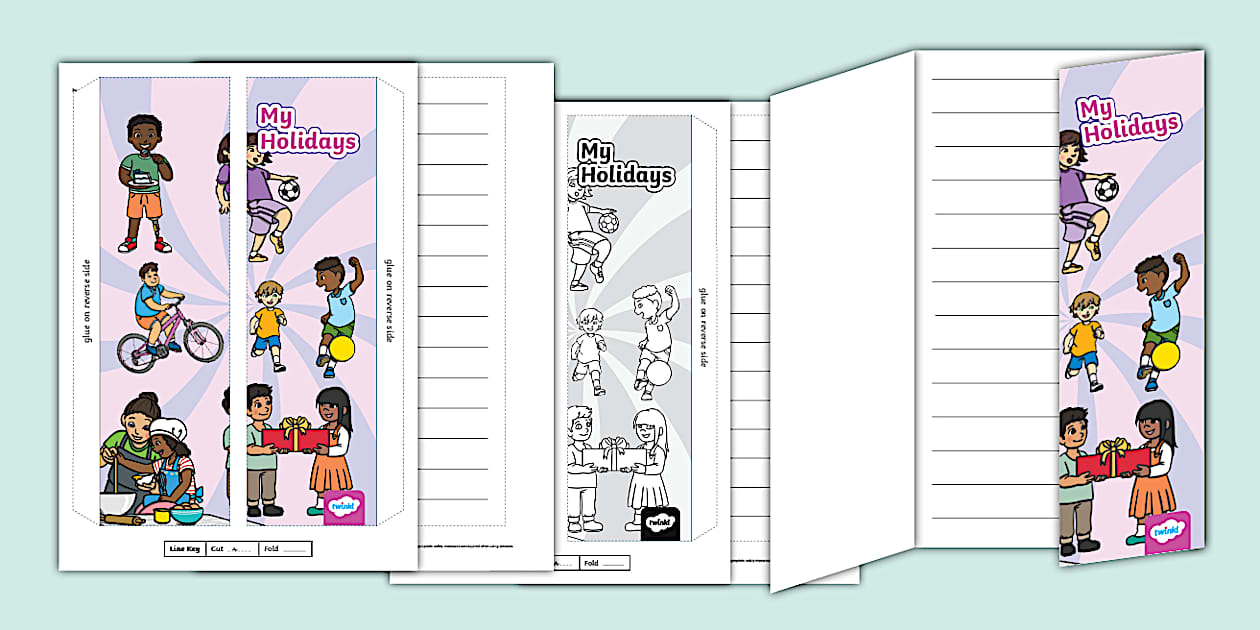 My Holidays Folding Writing Template (teacher made) - Twinkl