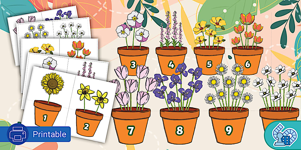 Flowers for Mother's Day 2022 - Counting to 10 Matching Game