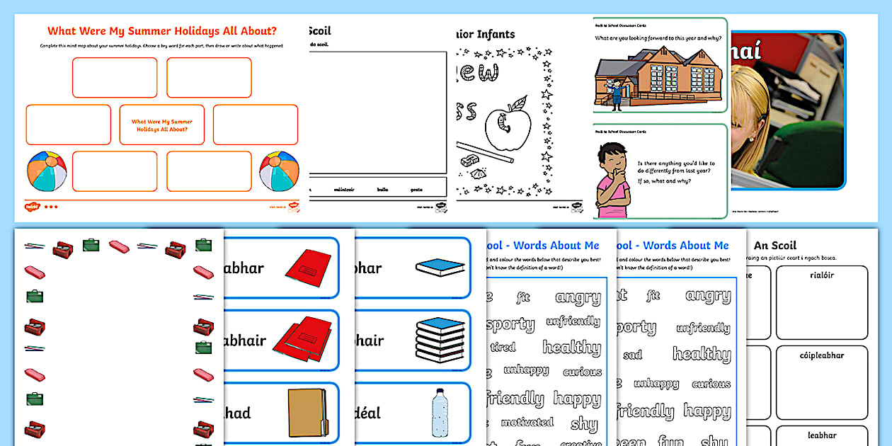 Back to School Language Activity Pack English/Gaeilge