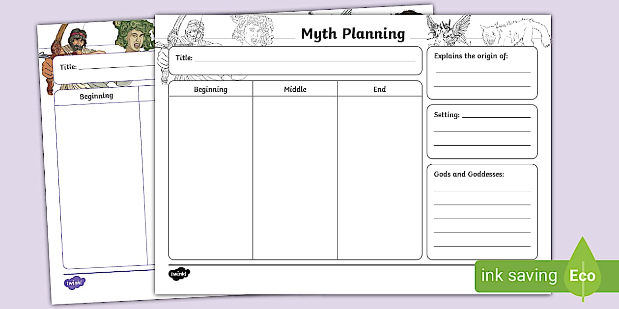 Myth Planning Template (teacher made) - Twinkl
