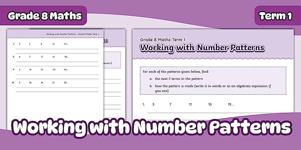 Working with Number Patterns – Grade 8 Maths Term 1