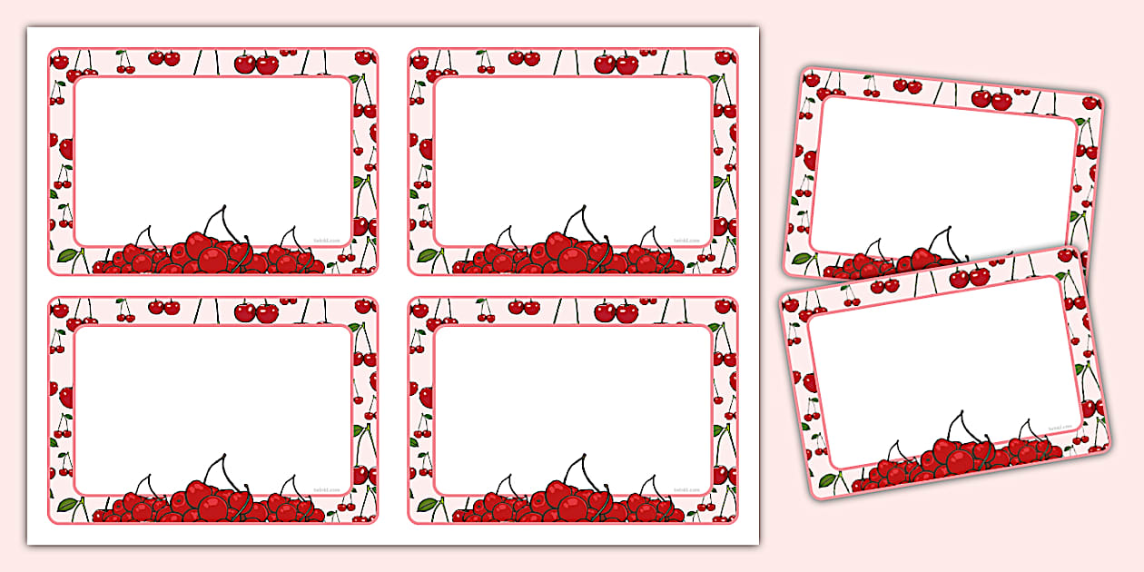 Cherry Themed Blank Labels (Teacher-Made) - Twinkl