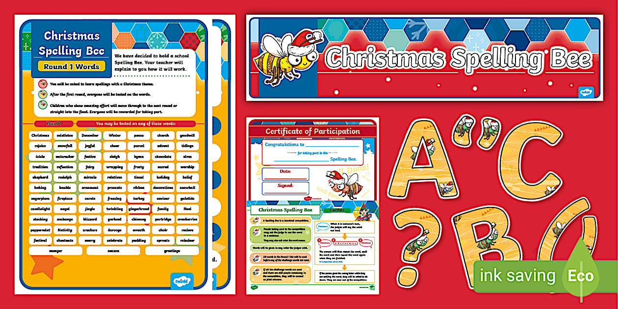 KS2 Host Your Own Christmas Spelling Bee Resource Pack