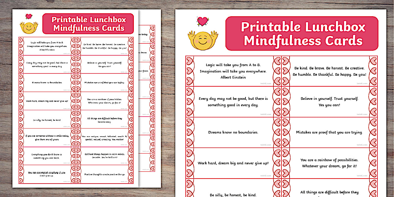 Lunchbox Printables - Mindfulness | Twinkl Party - Twinkl