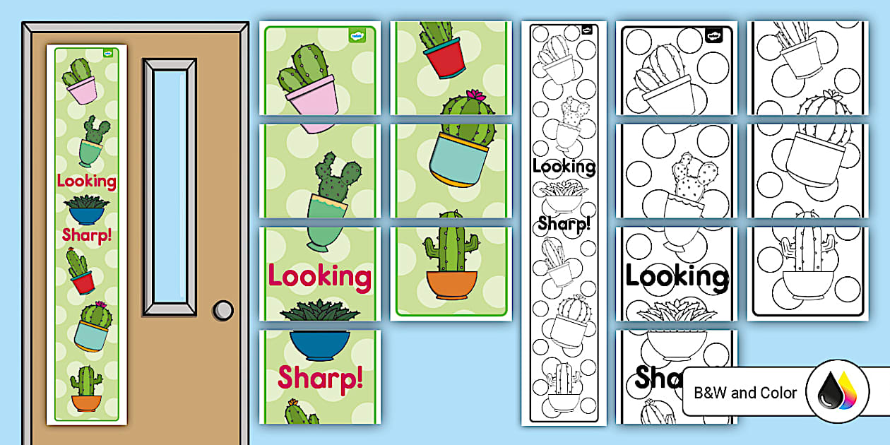 Succulent Vertical Door Banner (teacher made) - Twinkl