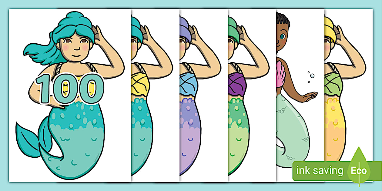Numbers 0-100 on The Little Mermaid (teacher made) - Twinkl