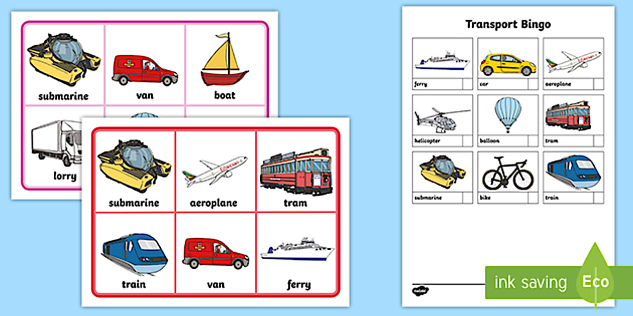 Editable Transport Bingo (teacher made) - Twinkl