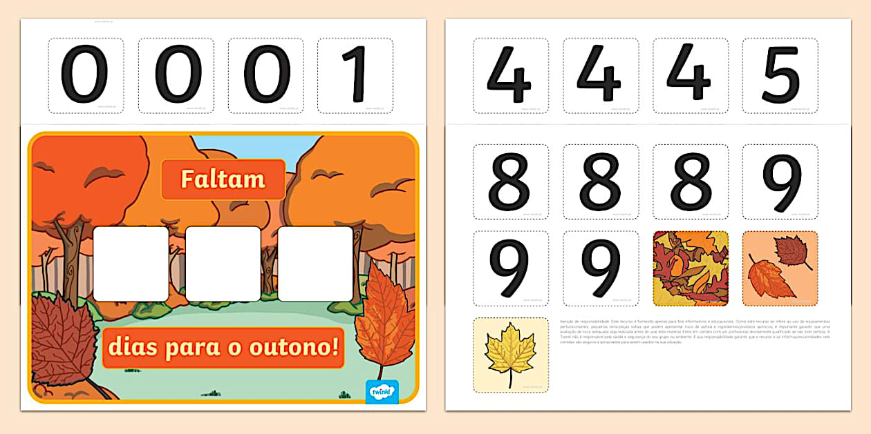 Contagem Decrescente de Outono - Póster (Teacher-Made)