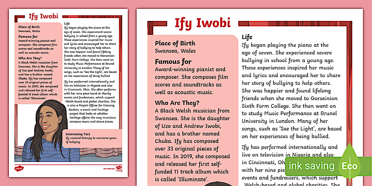 Ify Iwobi Fact File (teacher made) - Twinkl