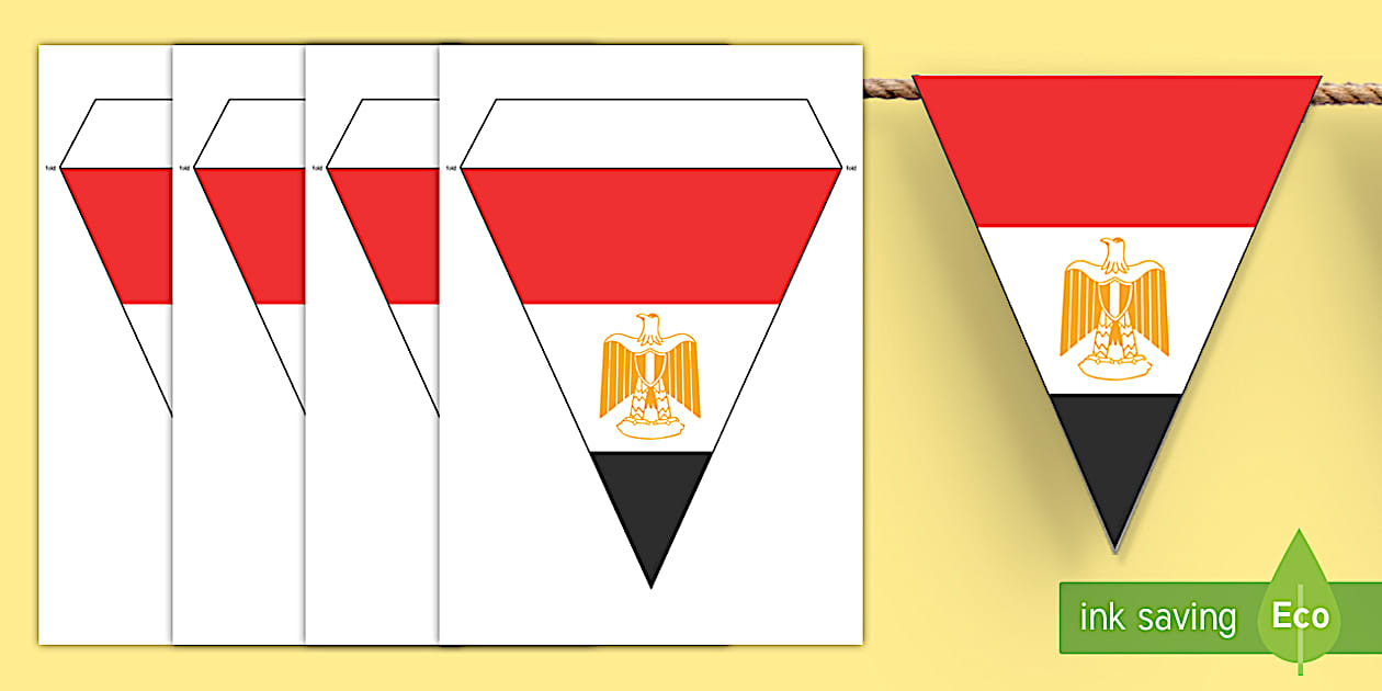 Egypt Flag Display Bunting (teacher made) - Twinkl