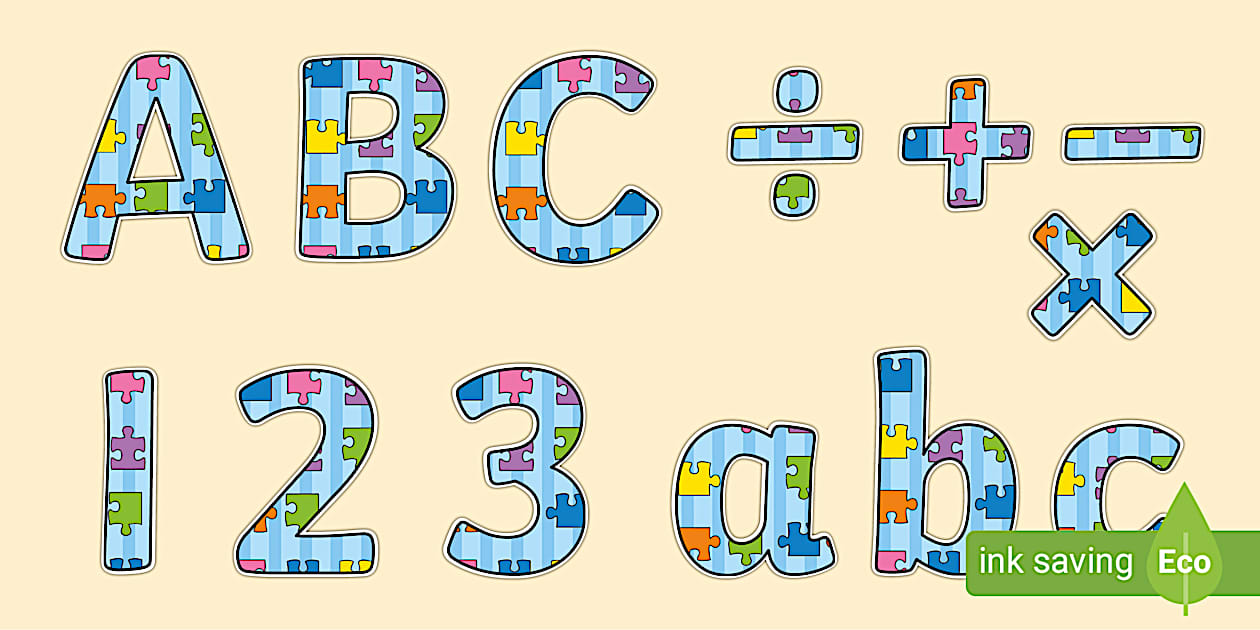 Jigsaw Puzzle Themed Display Lettering (teacher made)