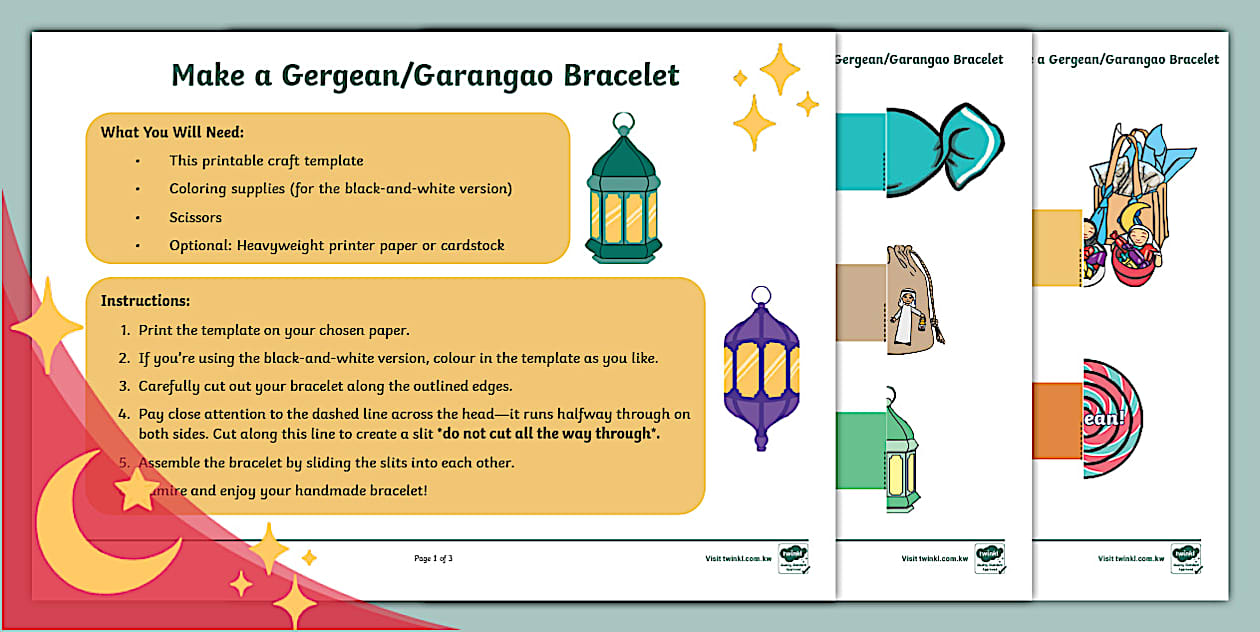 Gergean/Garangao Bracelet Craft - Creative Activity for Kids