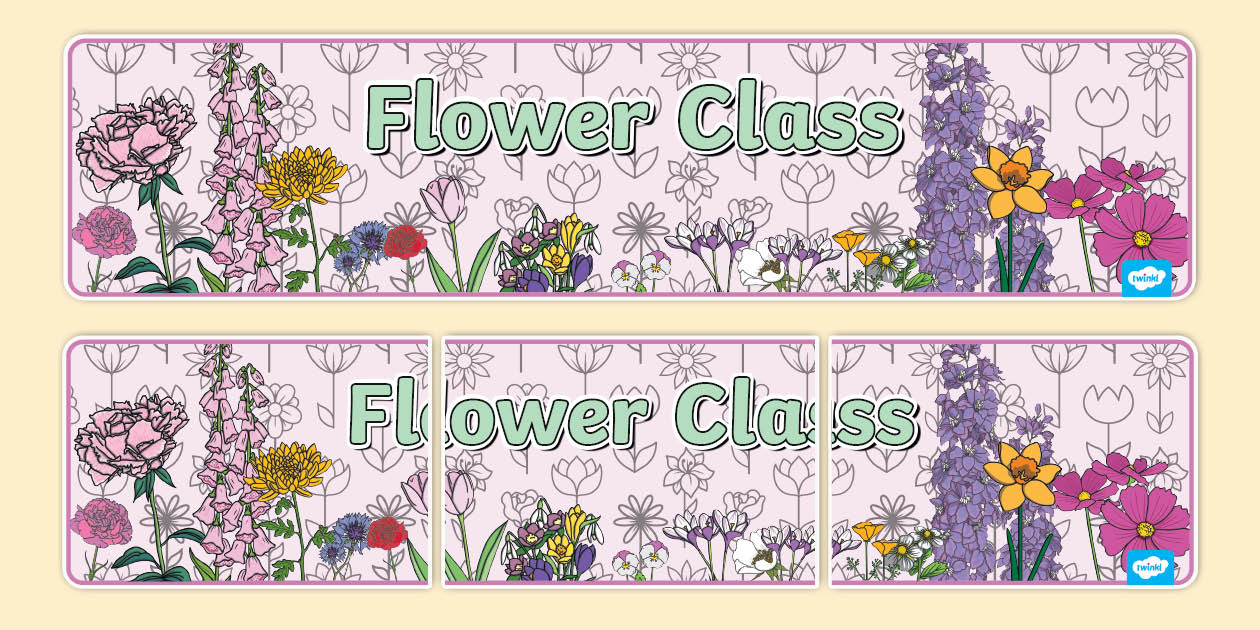 Flower Themed Classroom Display Banner - Twinkl