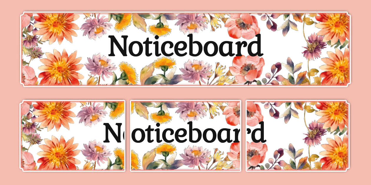 Wildflower Botanical Themed Notice Board Display Banner