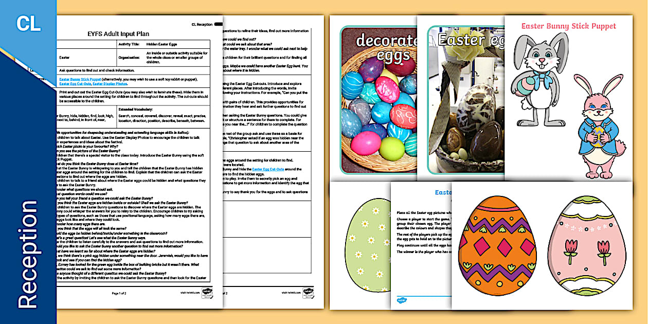 EYFS Hidden Easter Eggs Adult Input Plan and Resource Pack