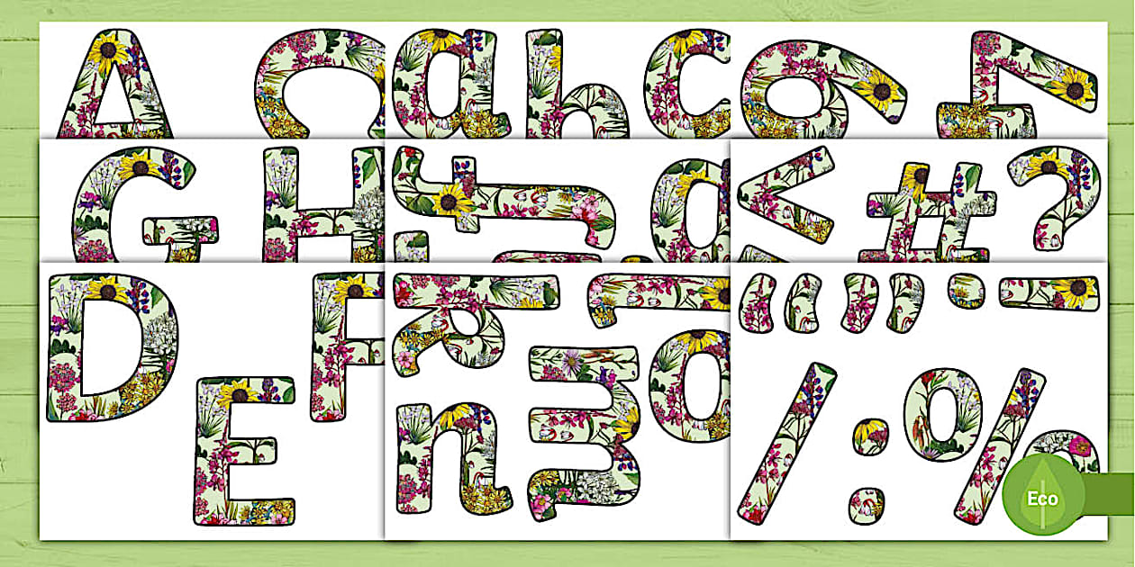 Canadian Spring Flowers Classroom Display Letters
