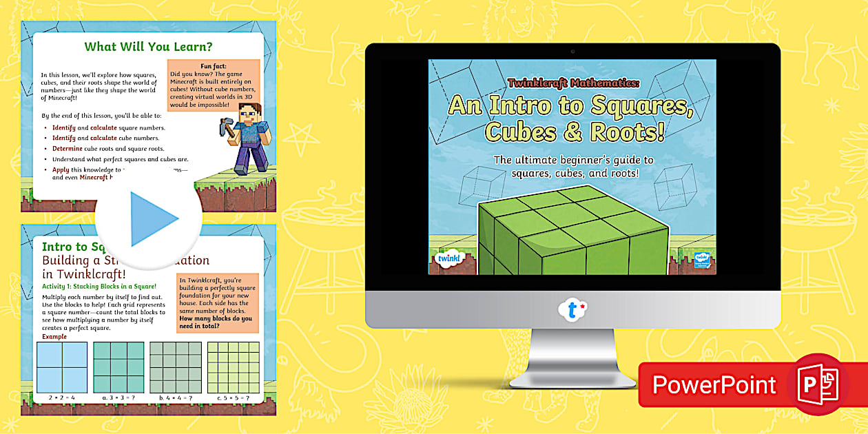 An Intro to Squares, Cubes & Roots PowerPoint (teacher made)