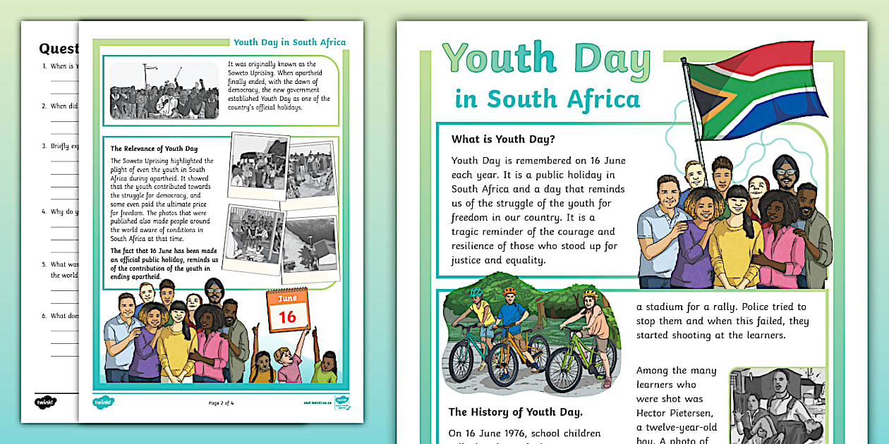 Youth Day in South Africa - Comprehension (teacher made)