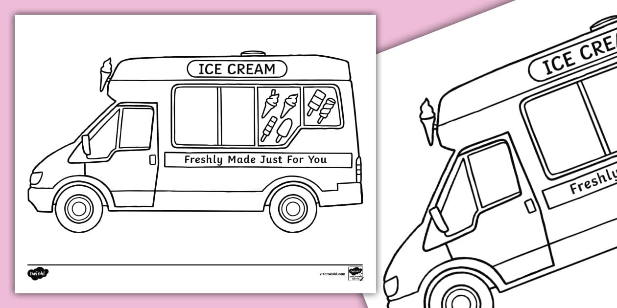 Ice Cream Truck Coloring Sheet (teacher made) - Twinkl