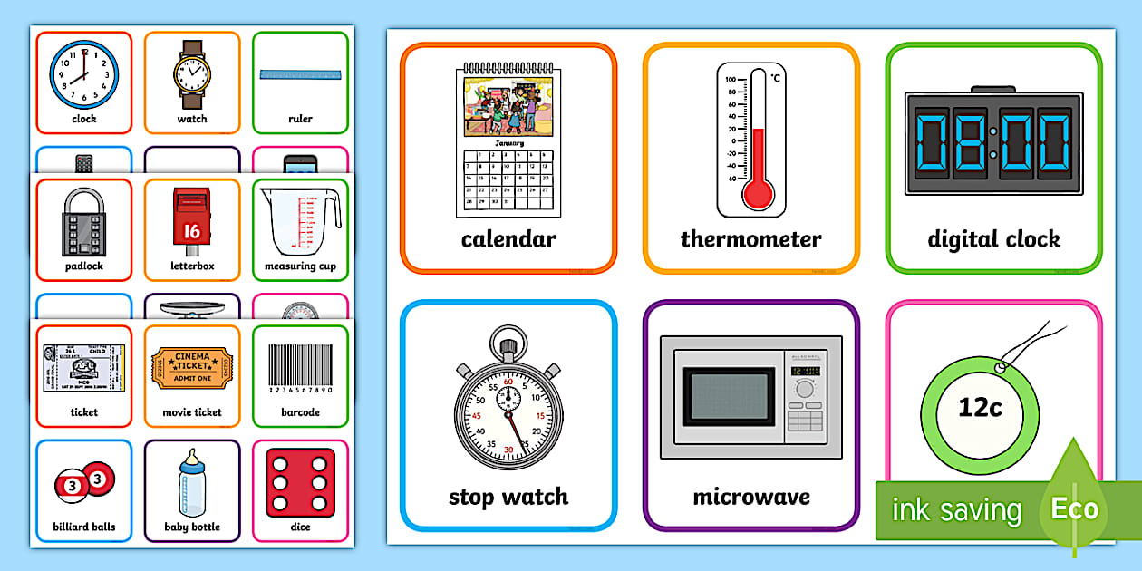 Picture and Words with Numbers Cards (teacher made) - Twinkl
