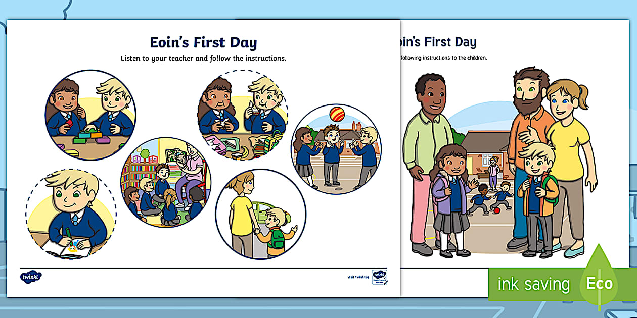 Exploring My World Aistear - Eoin's First Day Listen and Colour the Word