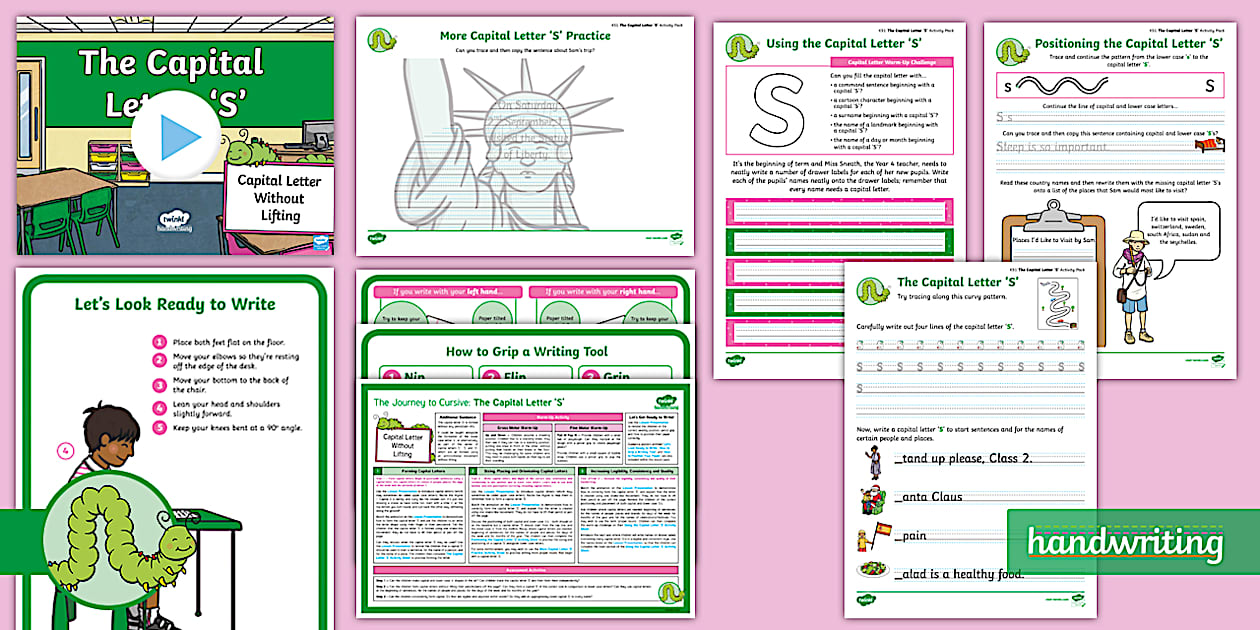 Twinkl Handwriting: The Capital Letter 'S' EYFS/KS1 Activity Pack
